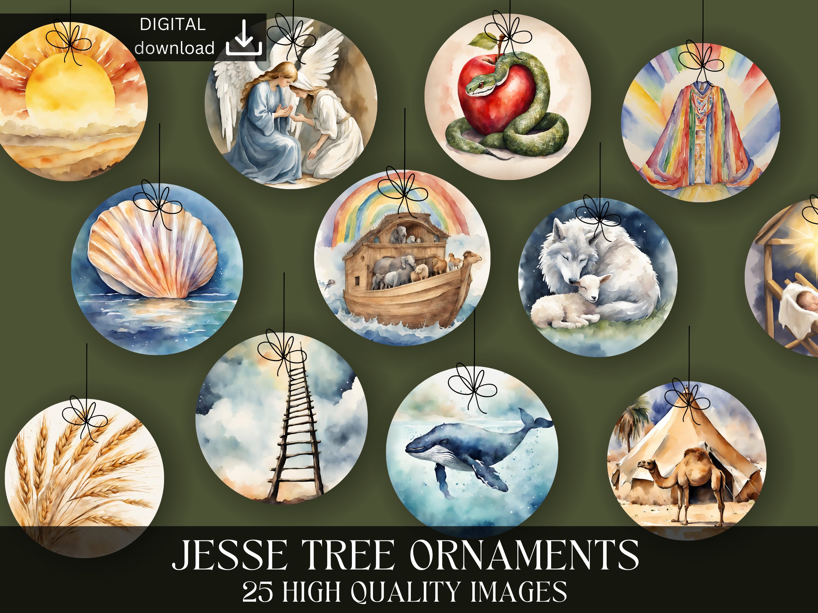 Jesse Tree Ornaments Printable Printable Jesse Tree Activity - Etsy ...