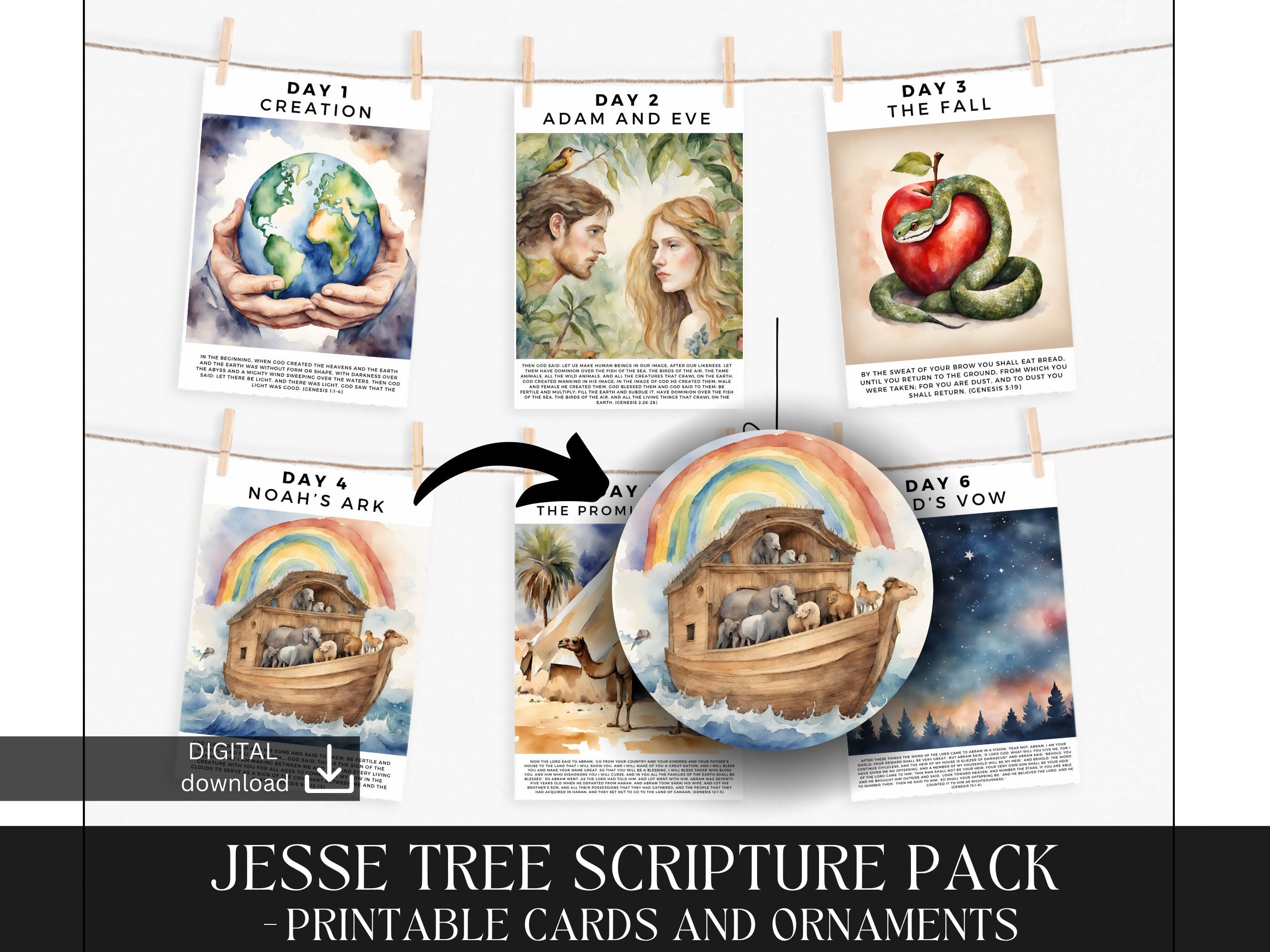 Jesse Tree Printable | Jesse Tree Ornaments | Advent Ornaments ...