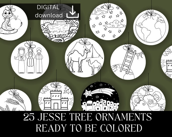 Jesse Tree Advent Calendar, Christmas, Count Down Calendar print at ...