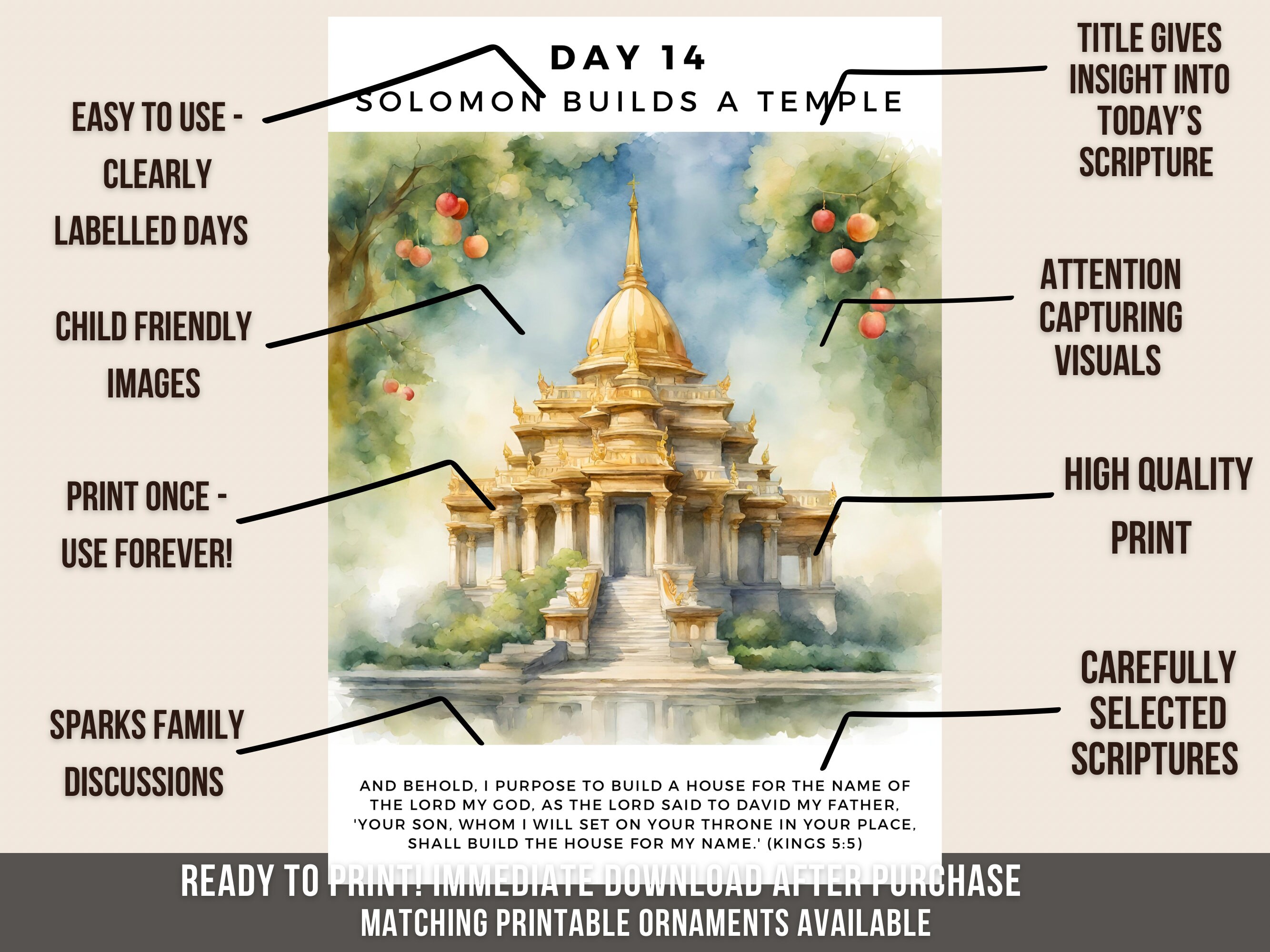 Jesse Tree Printable Advent Cards Jesse Tree Ornaments Catholic Advent ...