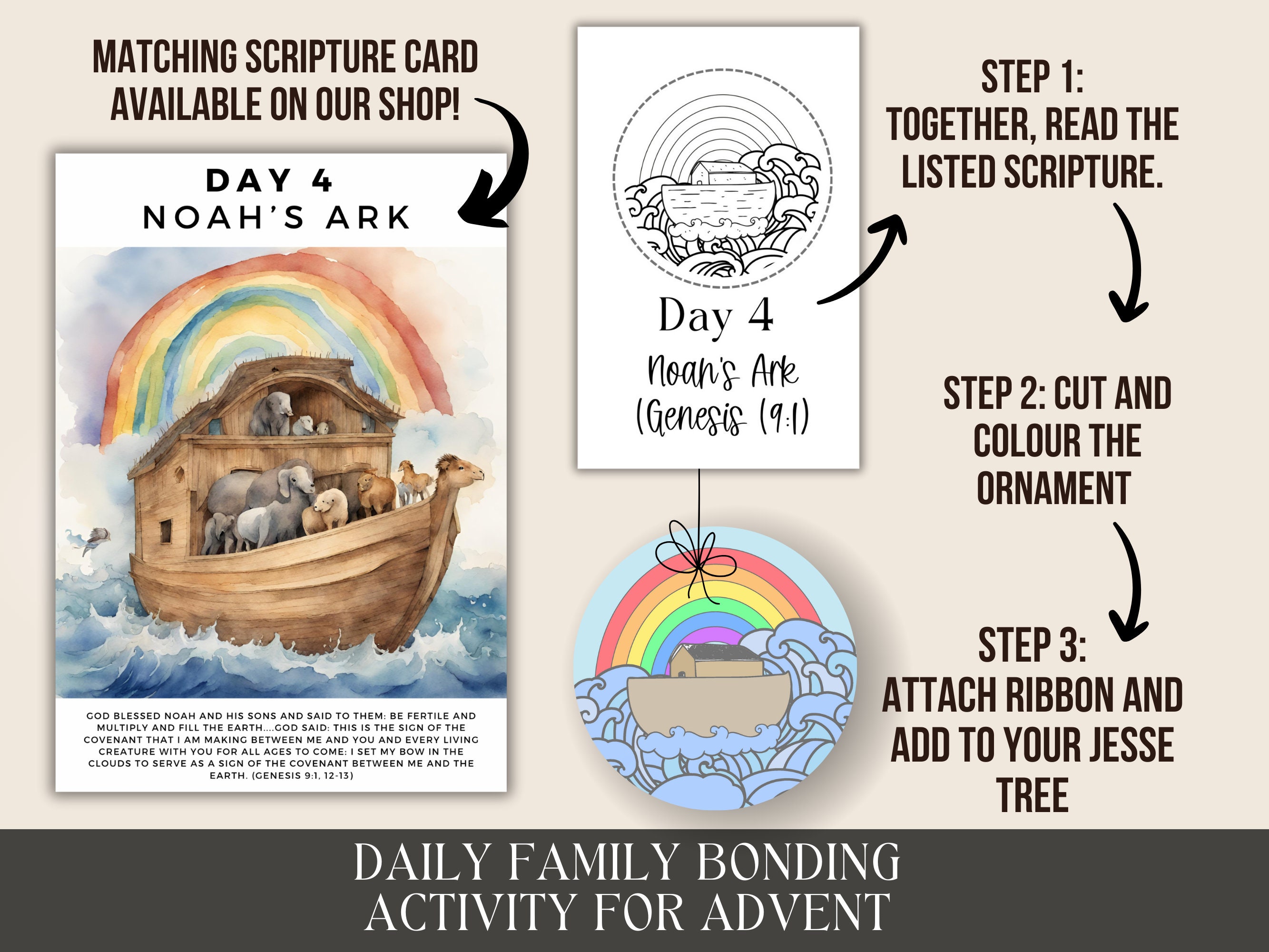 Jesse Tree Ornaments Printable, Printable Jesse Tree Activity, Catholic ...