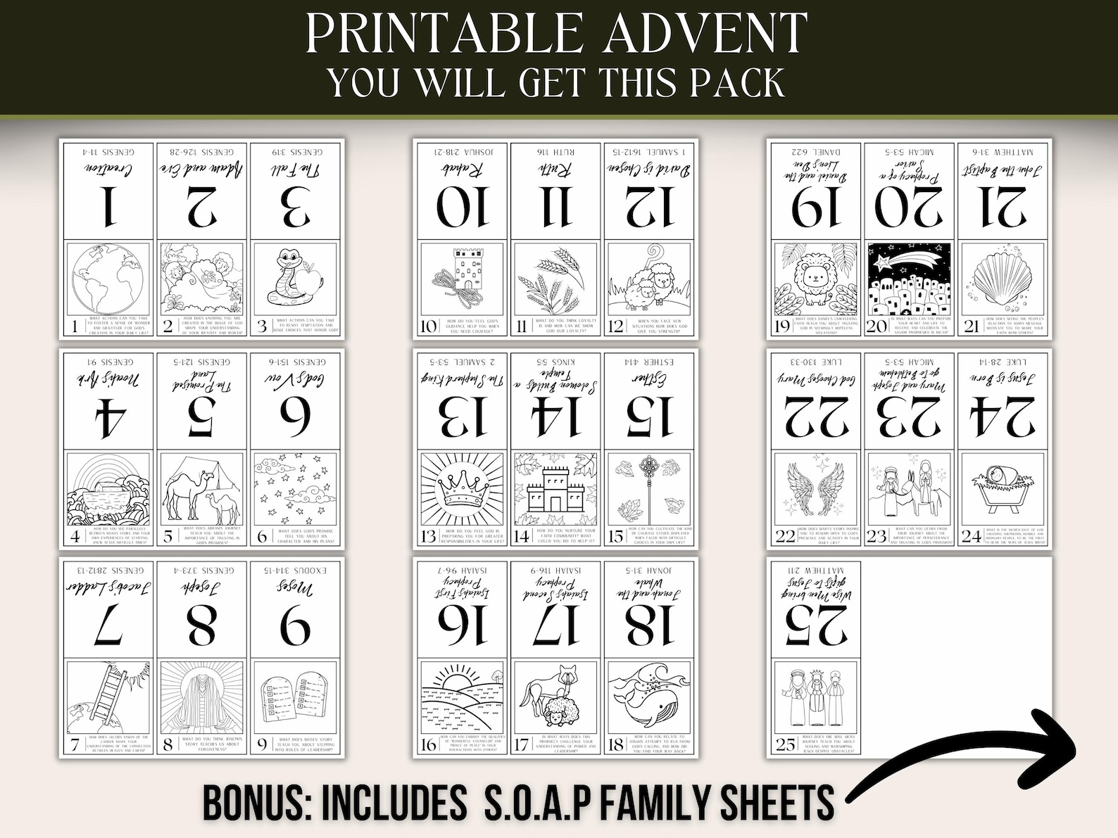 Advent Scripture Cards | Nativity Advent Calendar | Jesse Tree ...