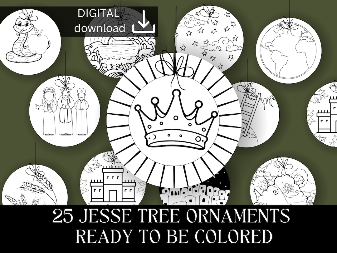 DIY JESSE TREE Printable, Jesse Tree Ornaments Activity Idea Kids ...