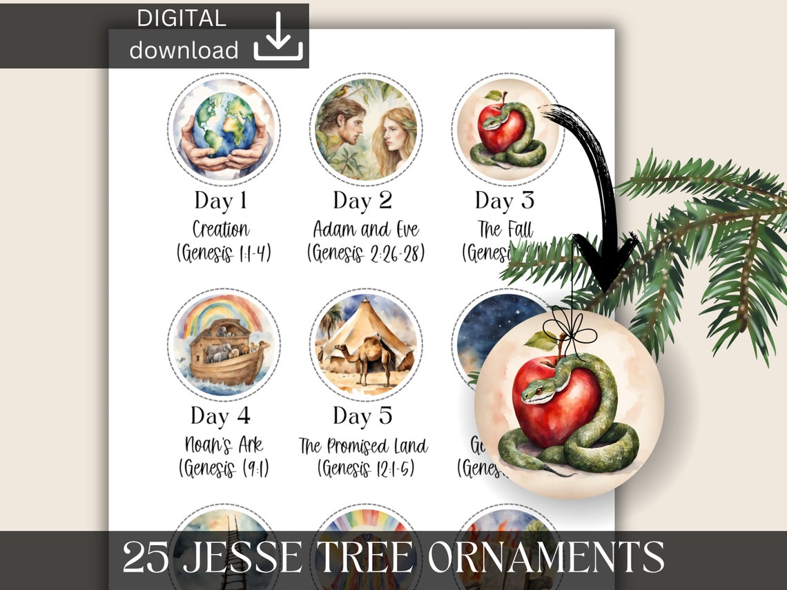 Jesse Tree Ornaments Printable, Printable Jesse Tree Activity Idea Kids ...
