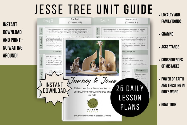 Jesse Tree Ornaments | Homeschool Christmas Unit | Jesse Tree Lessons ...