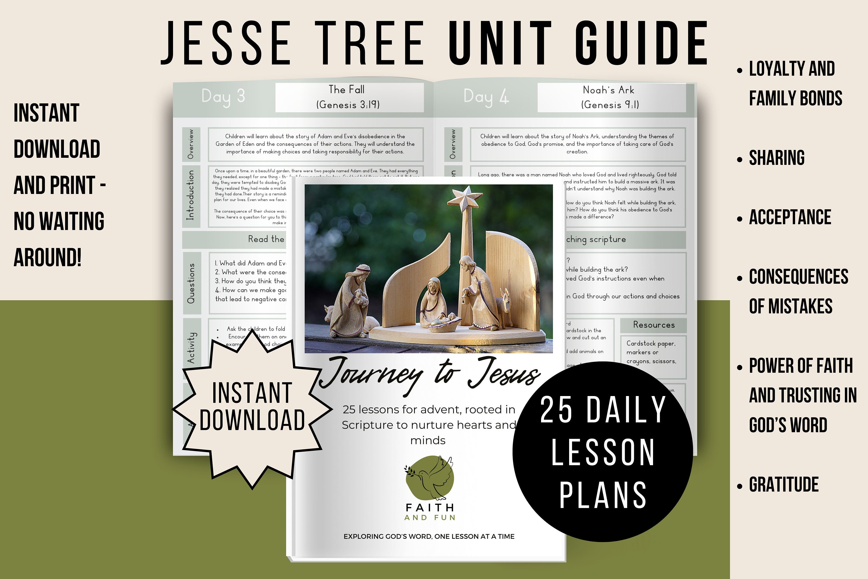 Jesse Tree Ornaments | Homeschool Christmas Unit | Jesse Tree Lessons ...