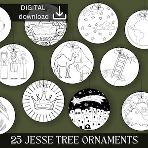 Jesse Tree Ornaments Printable, Printable Jesse Tree Activity, Catholic ...