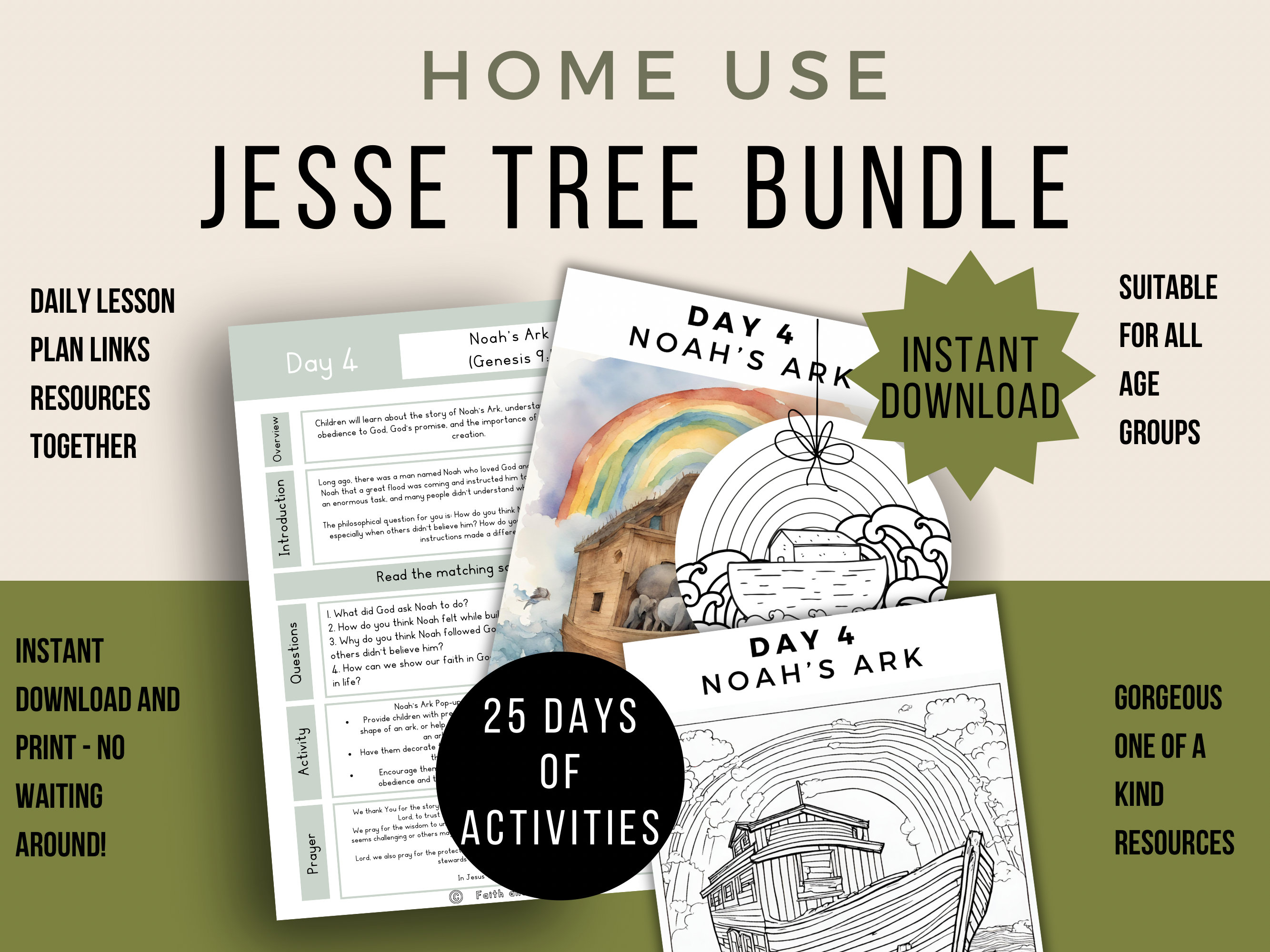 Jesse Tree Ornaments | Jesse Tree Print | Printable Nativity | Jesse ...