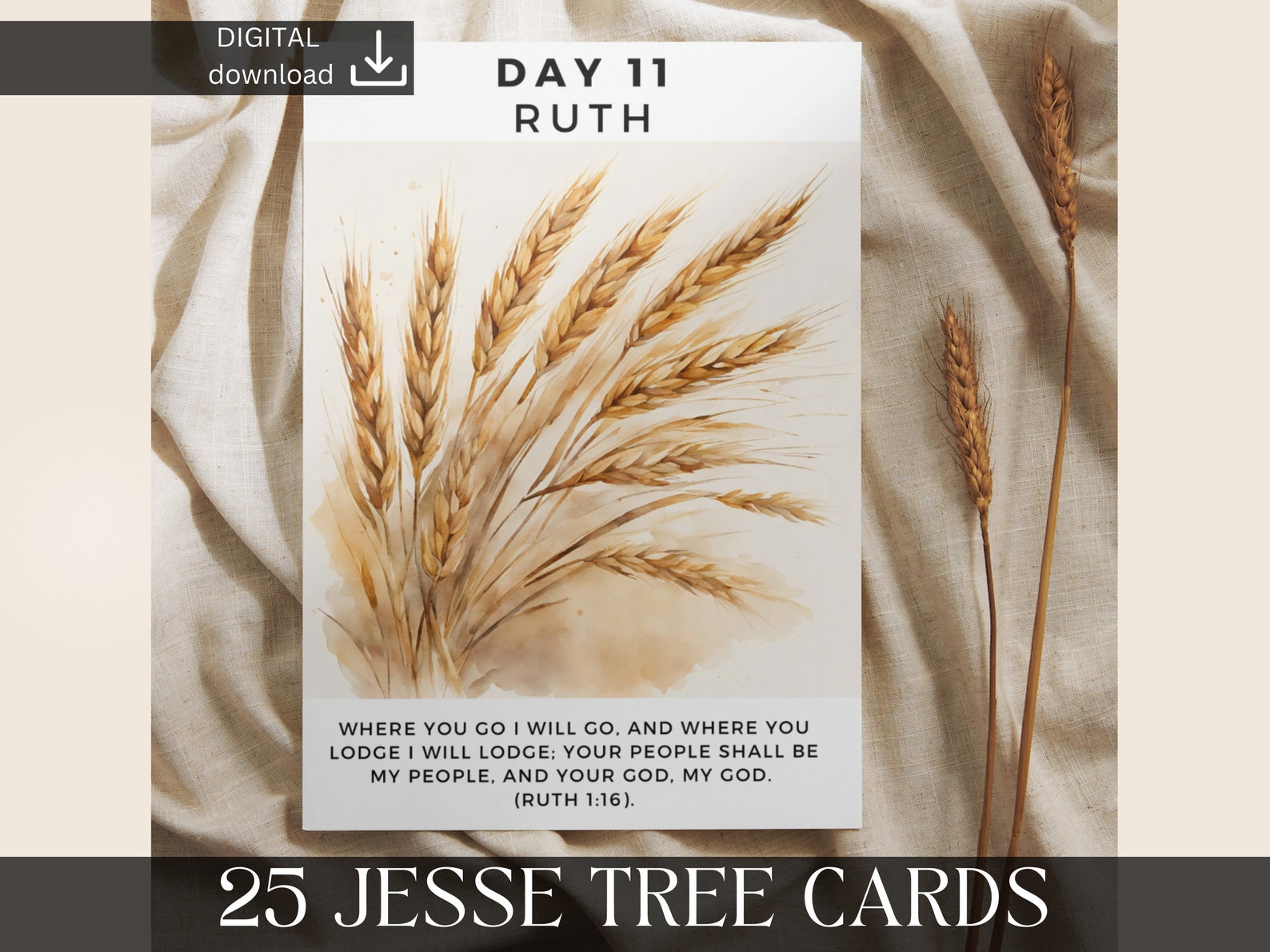 Jesse Tree Watercolour Cards, Printable Jesse Tree Activity Idea, Jesse ...