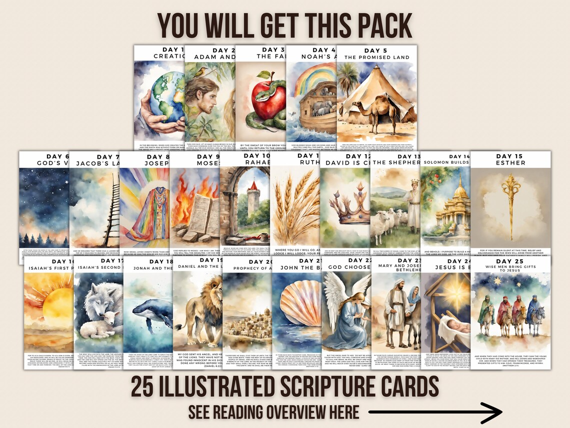 Jesse Tree Printable Advent Cards Jesse Tree Ornaments Catholic Advent ...