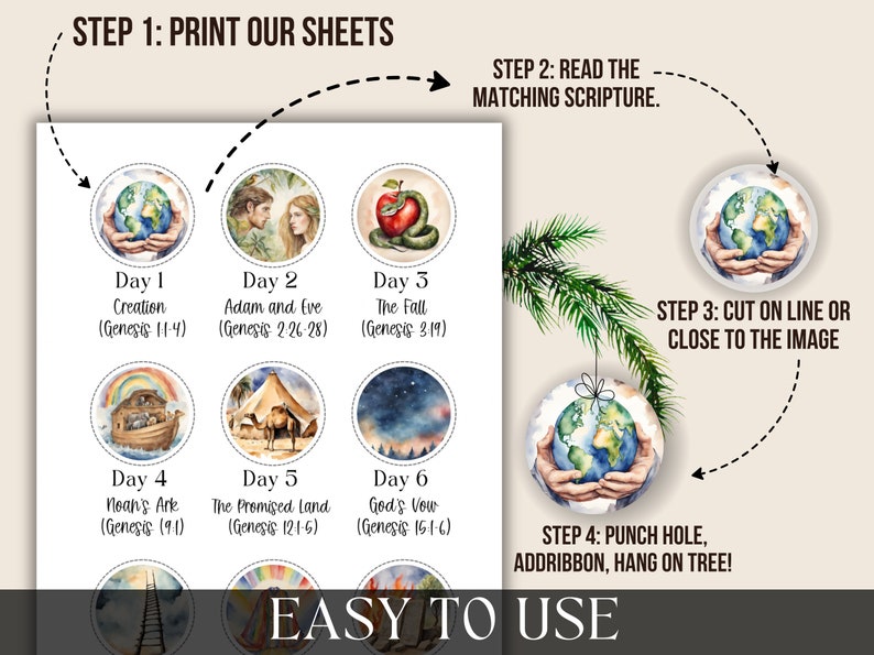 Jesse Tree Printable | Jesse Tree Ornaments | Advent Ornaments ...