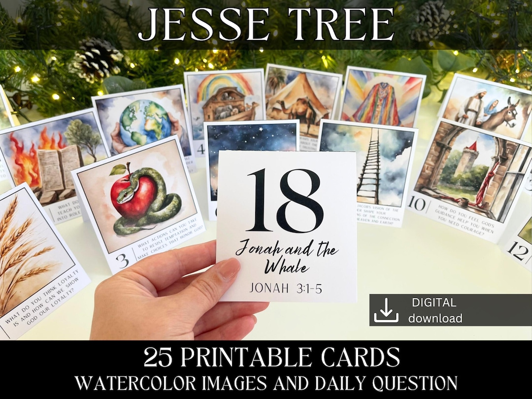 Scripture Advent Calendar | Jesse Tree Printable | Advent Scripture ...