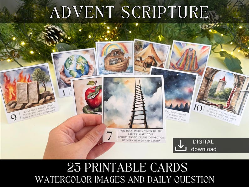 Scripture Advent Calendar | Printable Jesse Tree | Story of Jesus Cards ...
