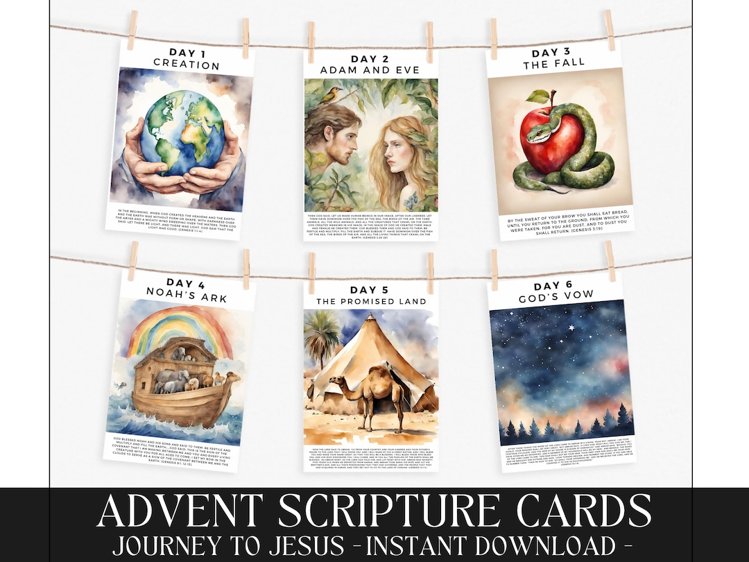 Advent Scripture Cards | Nativity Advent Calendar | Jesse Tree | Kids ...
