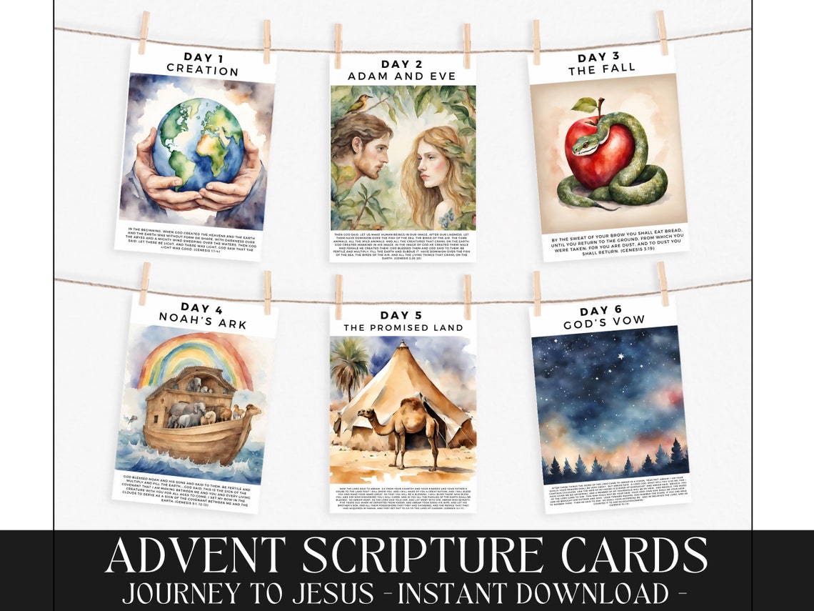 Advent Scripture Cards | Nativity Advent Calendar | Jesse Tree | Kids ...