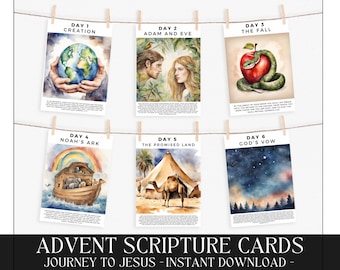 Advent Scripture Cards Jesse Tree Ornaments Kids Advent Calendar Bible ...