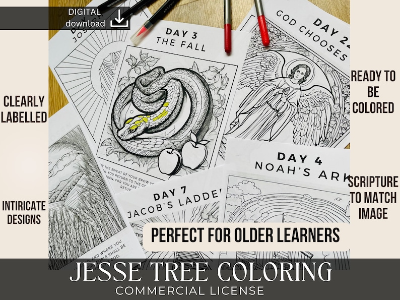 Jesse Tree Ornaments for Teens, Catholic Advent Activities, Homeschool ...