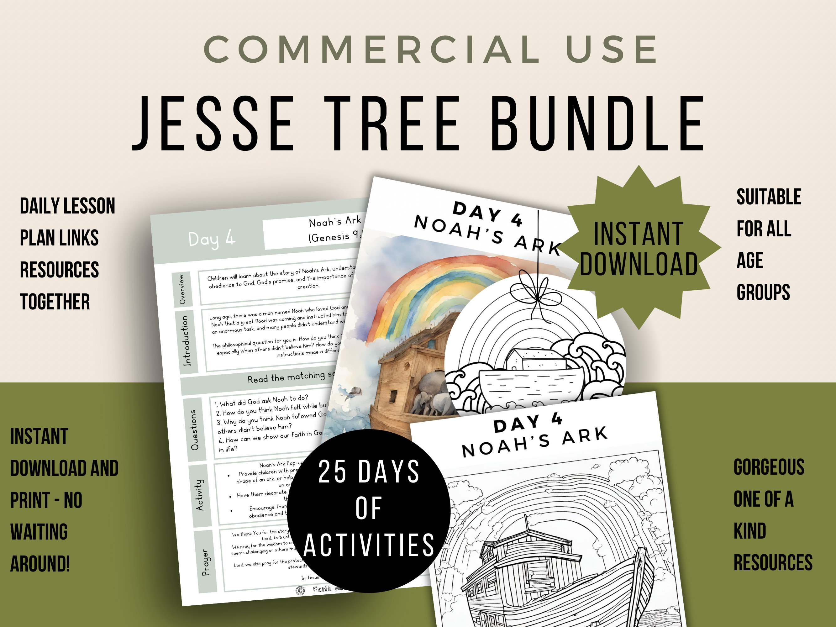 Jesse Tree Ornaments | Jesse Tree Print | Printable Nativity | Jesse ...