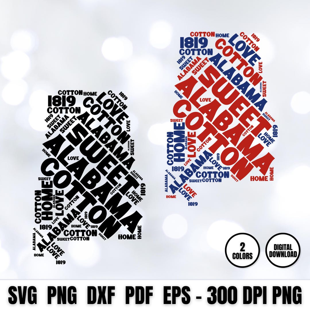 Alabama Word Cloud PNG Alabama State Map Typography Alabama SVG ...