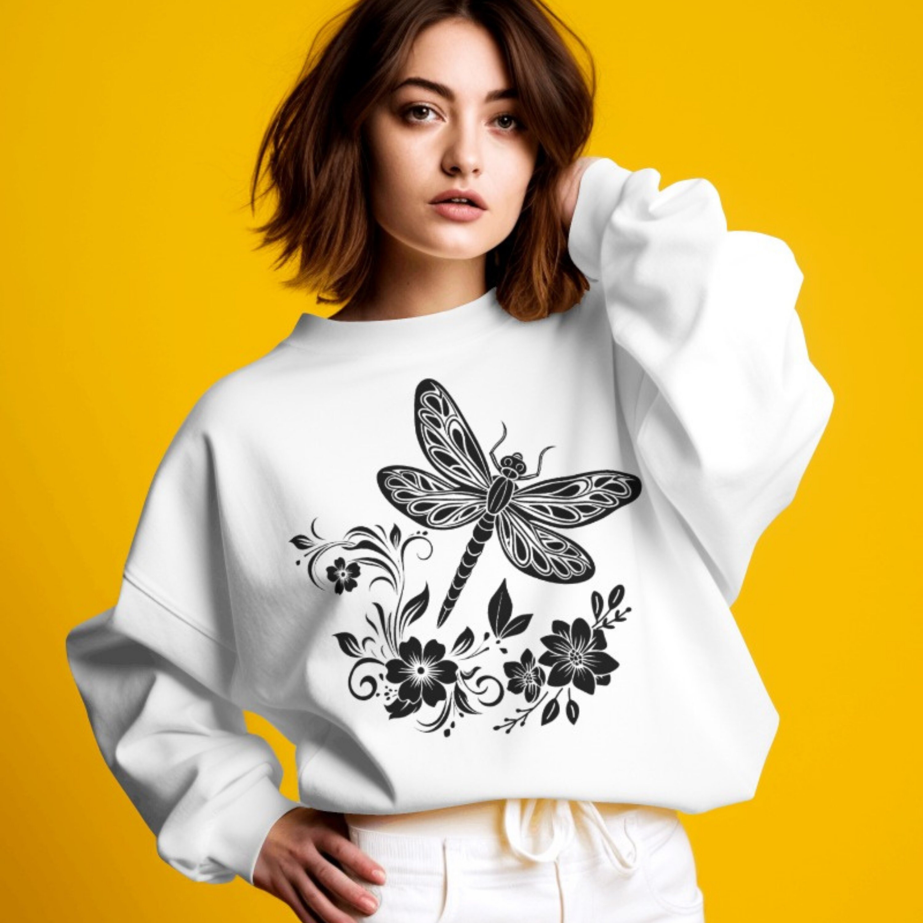 Dragonfly With Flowers Svg, Dragonfly Svg, Dragonfly Svg Cut Files for ...