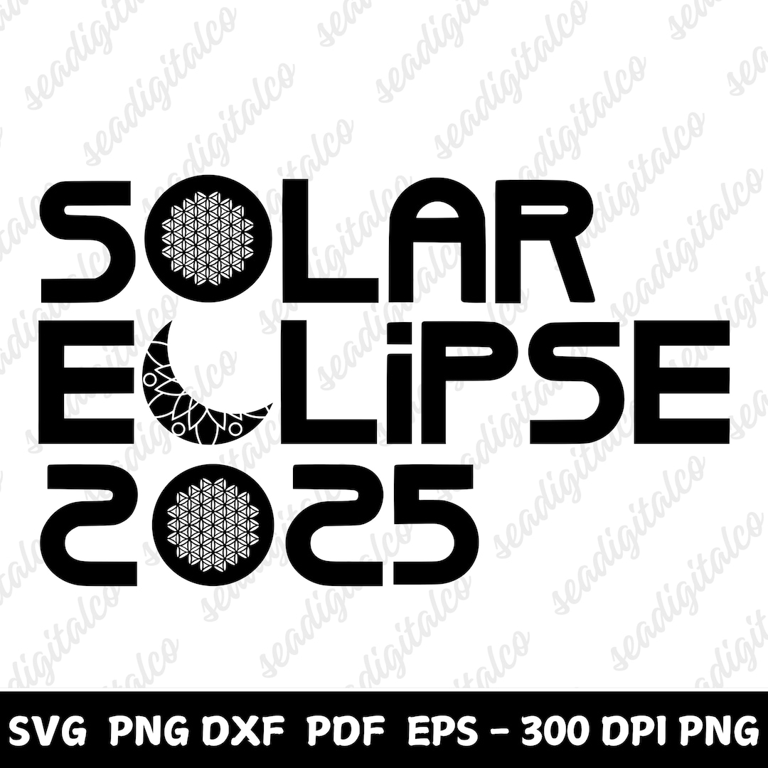 Mandala Solar Eclipse 2025 SVG PNG | March 29 Eclipse Design ...