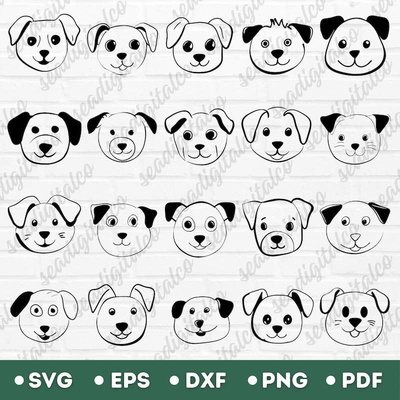 Dog Face Svg - Etsy