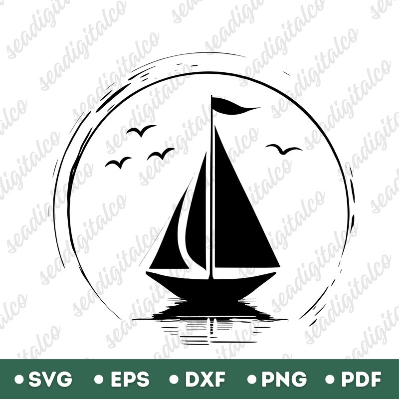 Sailboat Vector - Etsy