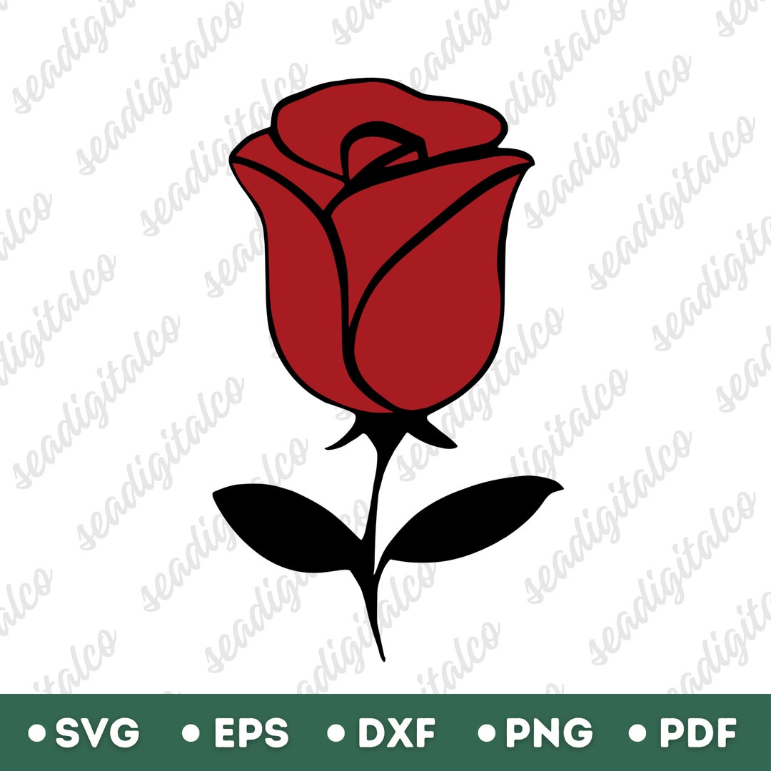 Rose SVG, Red Rose Svg, Rose Clipart Png, Flower Svg, Rose Design ...