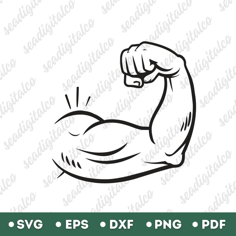 Biceps Svg, Muscle Svg, Arm Flex Svg, Gym Arm Svg, Strong Man Svg ...