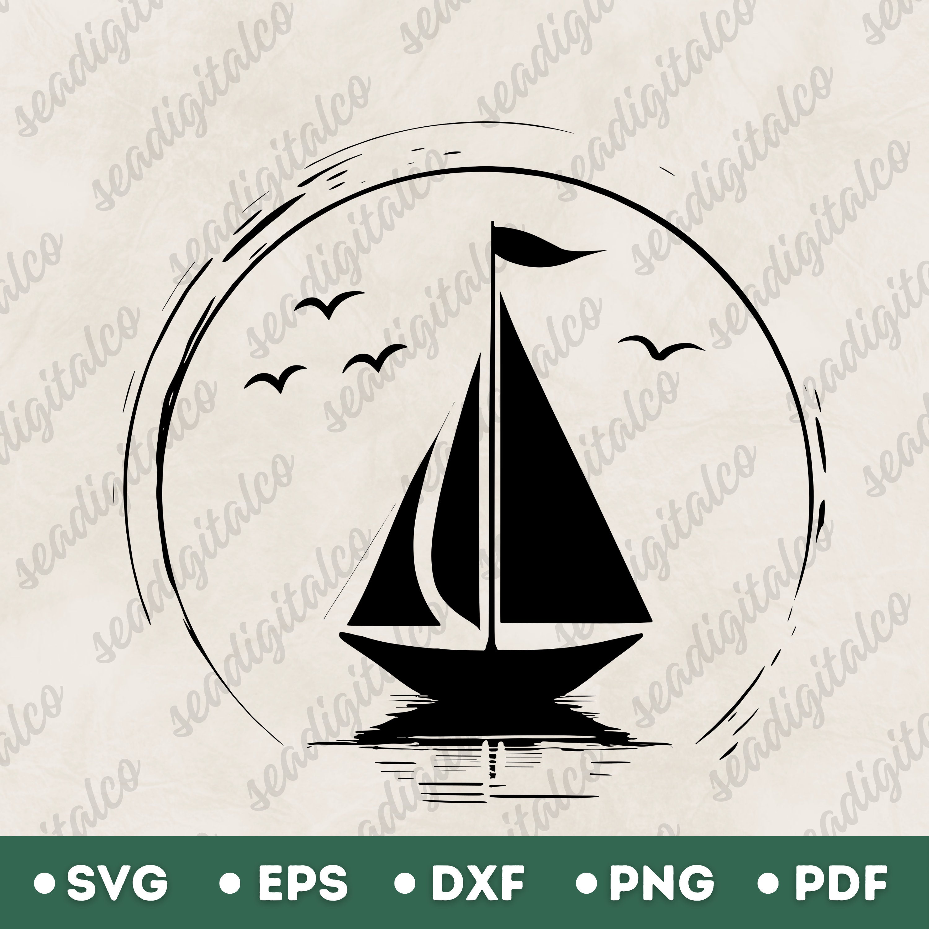 Sailboat Svg, Sailboat Ocean Svg, Sailing Ship Svg, Sailboat Silhouette ...