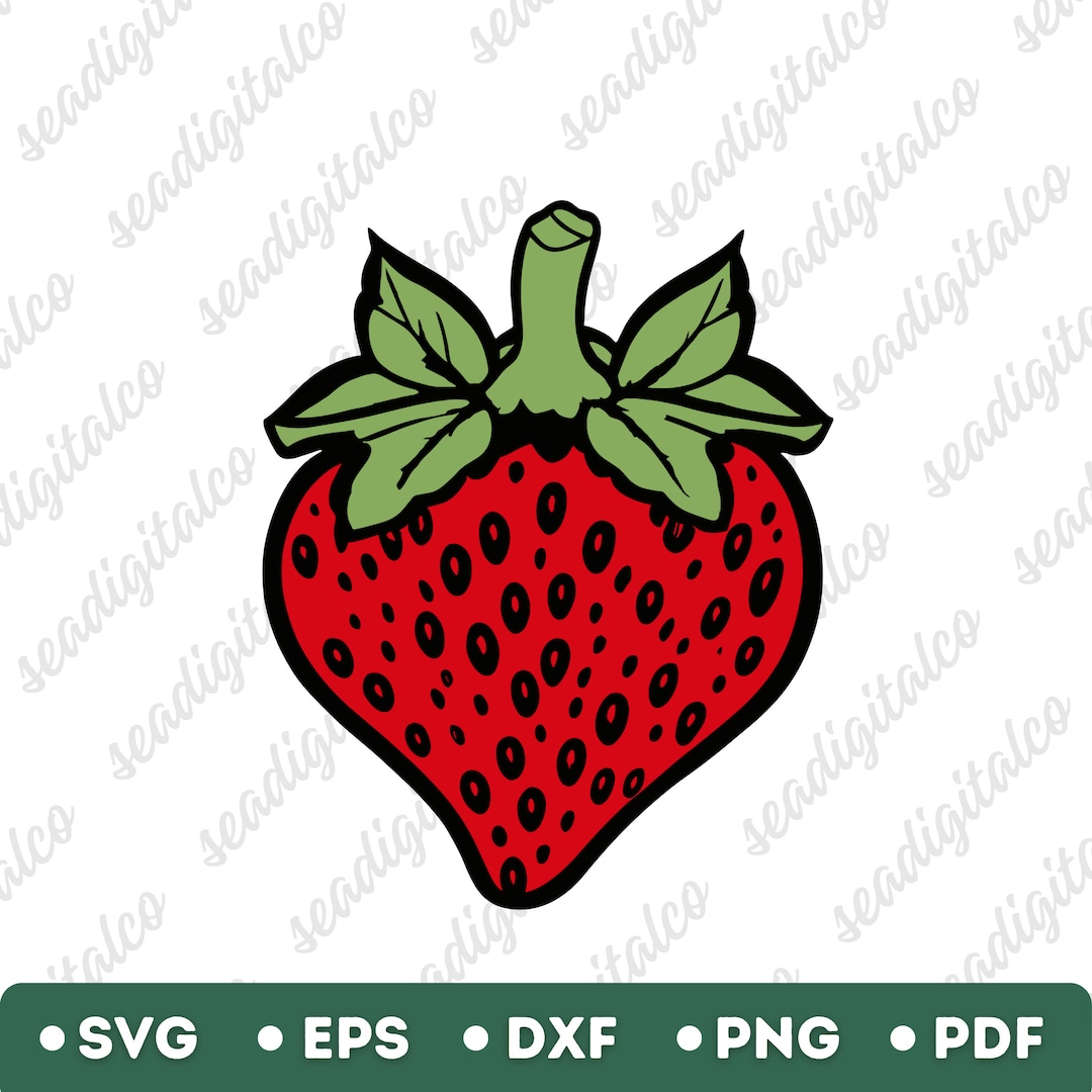 Dibujo de fresa SVG, fresa roja svg, fruta svg, archivo de corte de ...