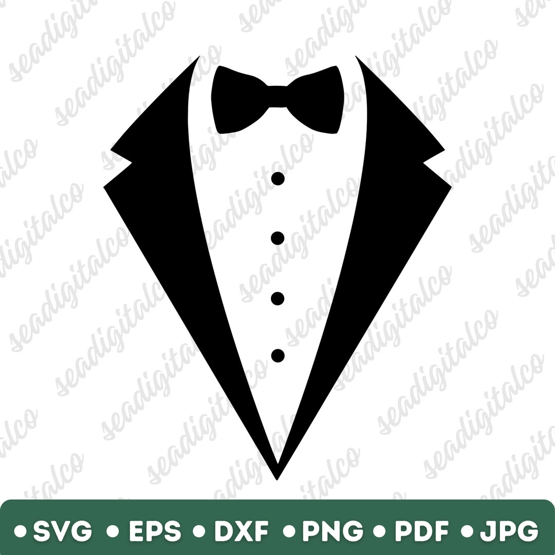 Tuxedo Bow Tie Svg, Tuxedo SVG, Suit Svg, Tuxedo Vector, Tuxedo Cut ...