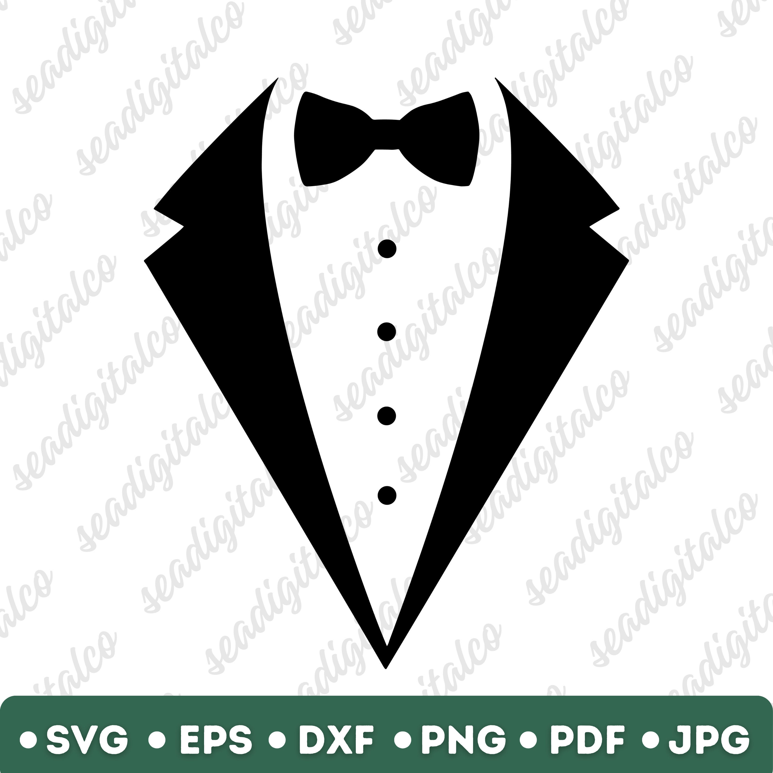 Tuxedo Bow Tie Svg, Tuxedo SVG, Suit Svg, Tuxedo Vector, Tuxedo Cut ...