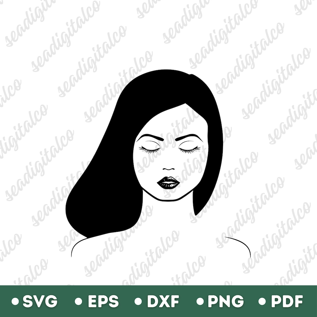 Woman Face SVG, Beautiful Face Svg, Woman Head Svg, Lady Silhouette Svg ...