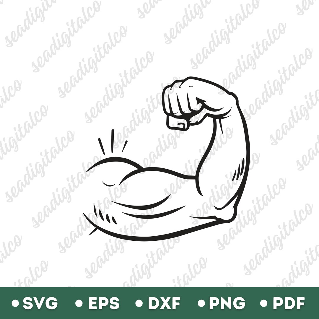 Biceps Svg, Muscle Svg, Arm Flex Svg, Gym Arm Svg, Strong Man Svg, Bicep Muscles Cut Files for ...