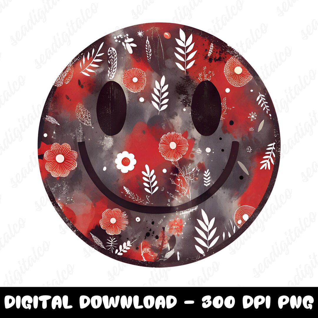 Smiley Face Flower PNG Clipart With Transparent Background for ...
