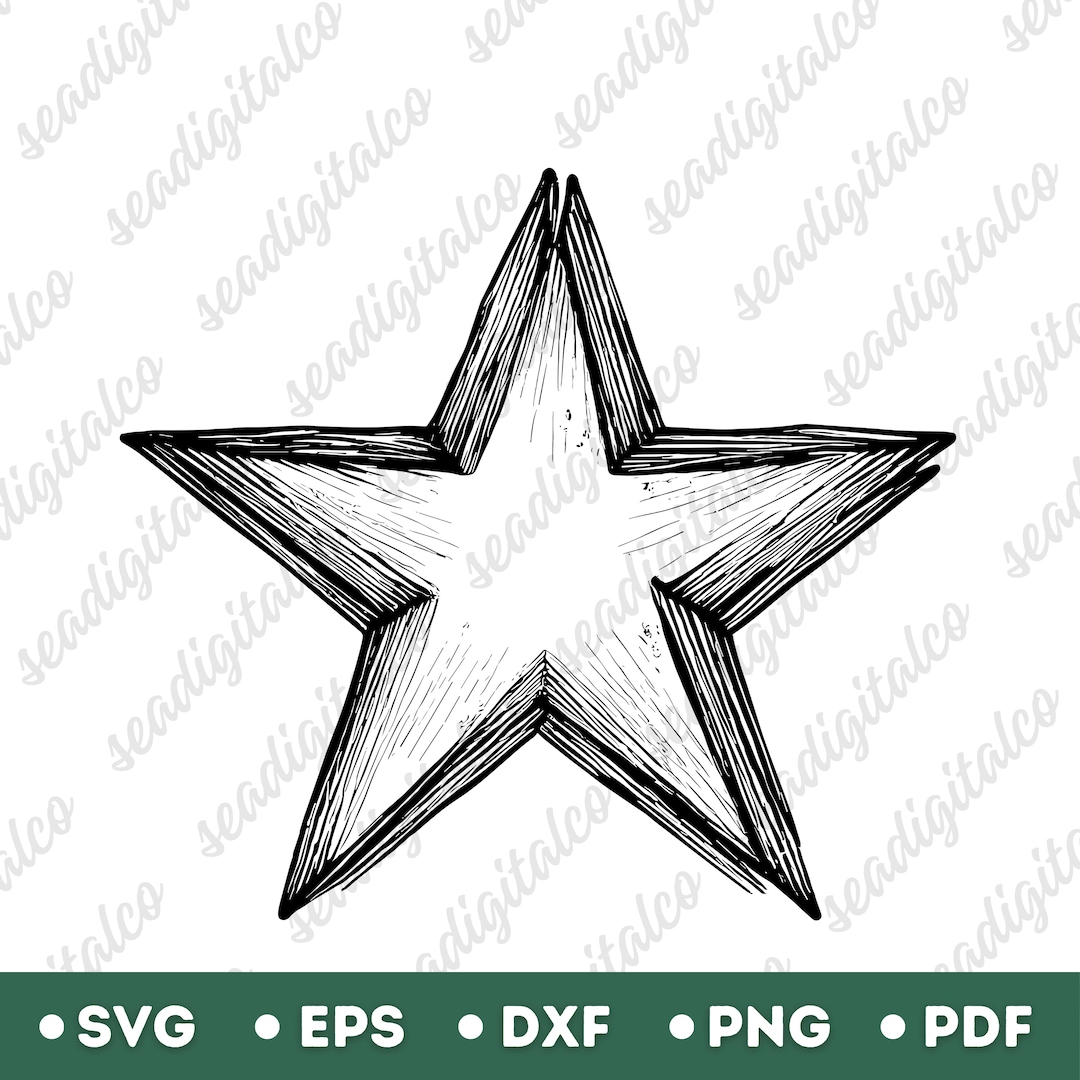 Hand Drawn Star Svg, Doodle Stars Clipart, Star Vector Files, Stars Svg ...