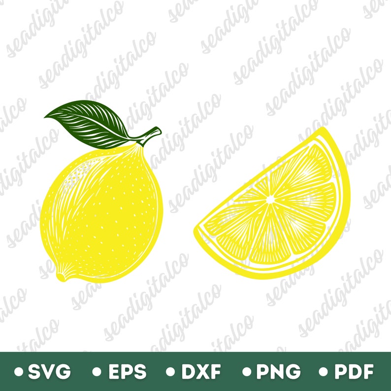 Lemon SVG, Lemon Slice Svg, Summer Fruit Clipart, Lemon Cut File, Lemon ...