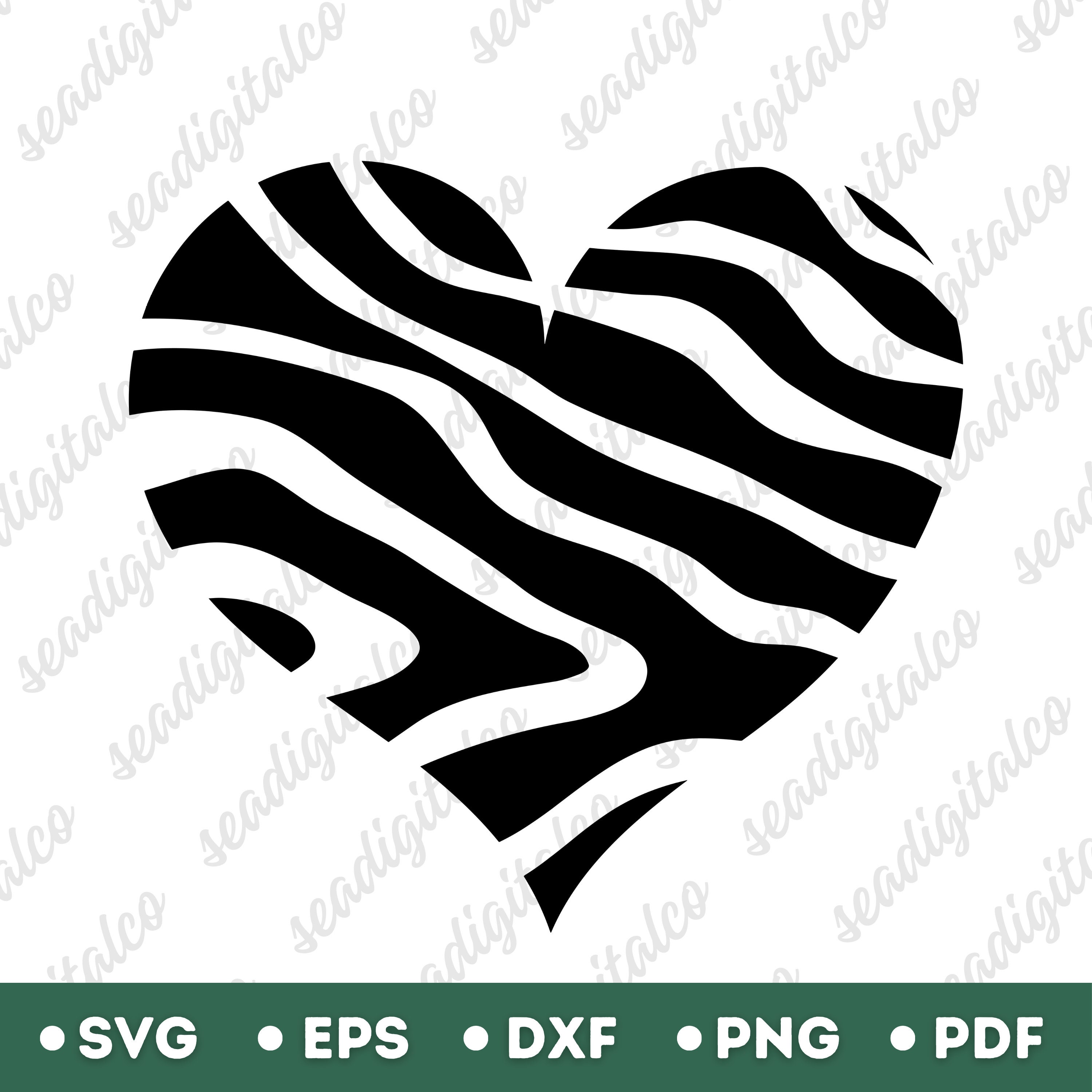 Zebra Print Heart Clip Art