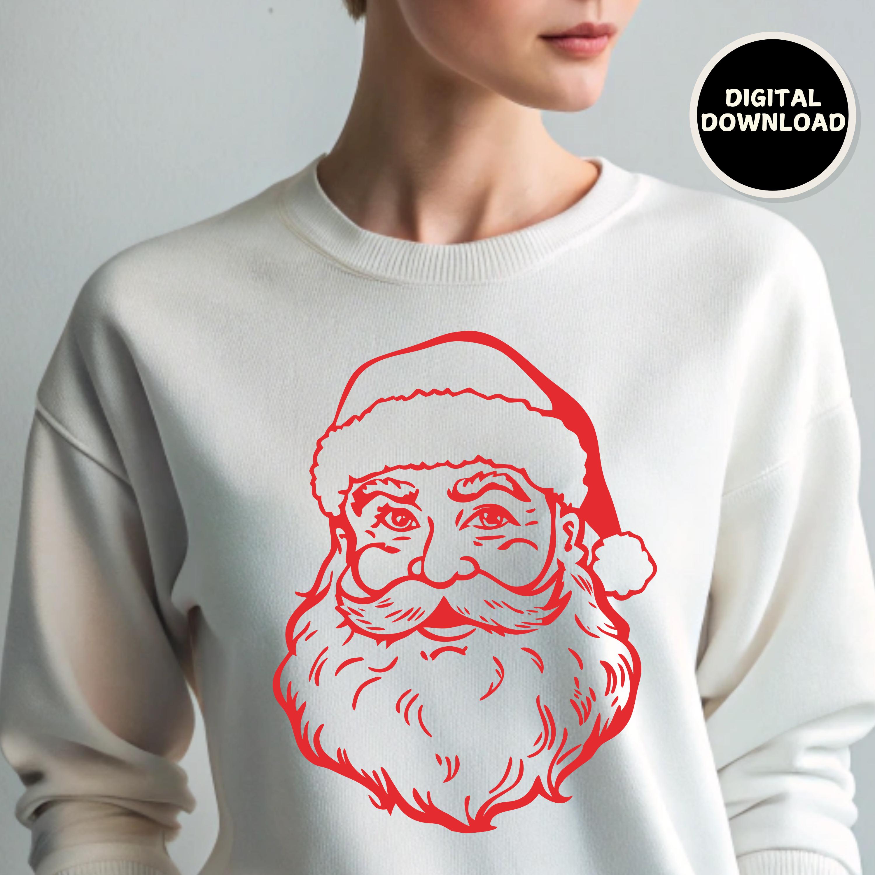 Vintage Santa SVG Bundle, Red Santa Png, Old School Father Christmas ...