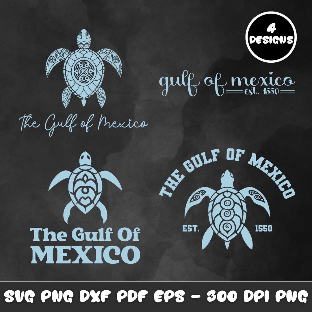 Gulf of Mexico SVG Bundle, Mexico Beach PNG, Patriotic Turtle Design ...