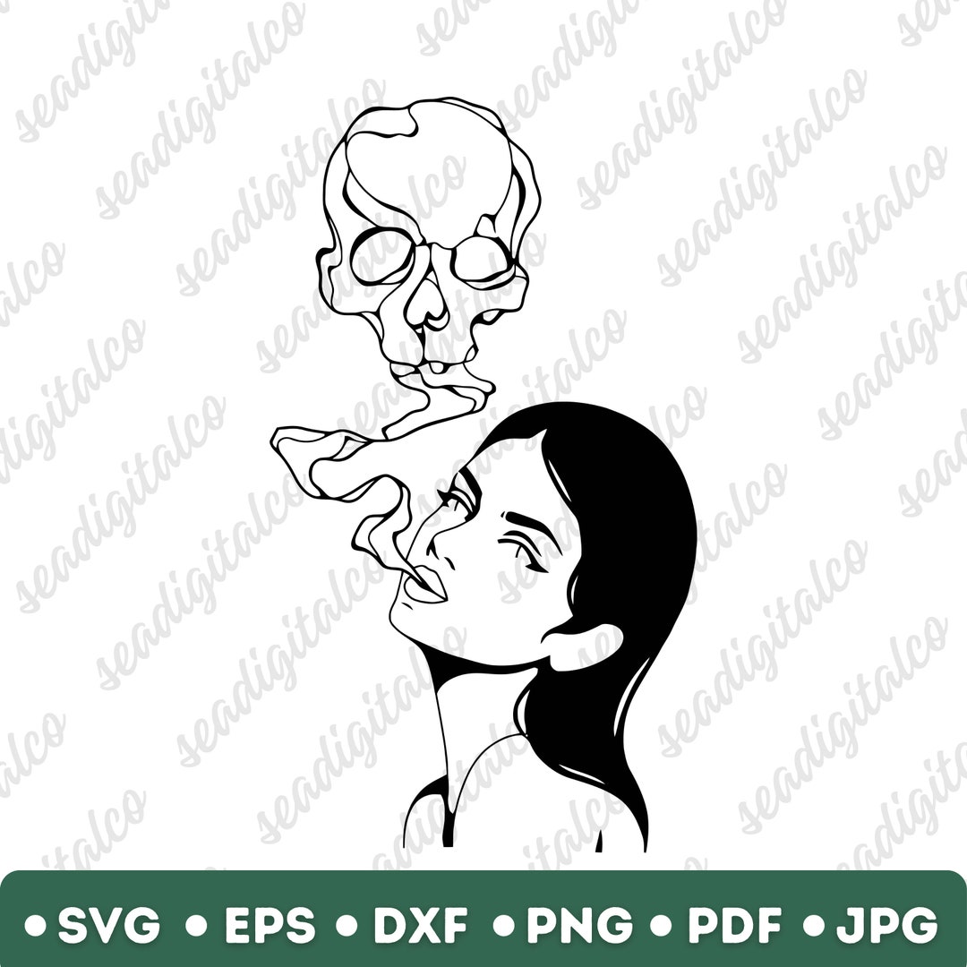Woman With Skull Svg, Woman SVG, Girl Svg, Lady Svg, Black Woman Svg ...