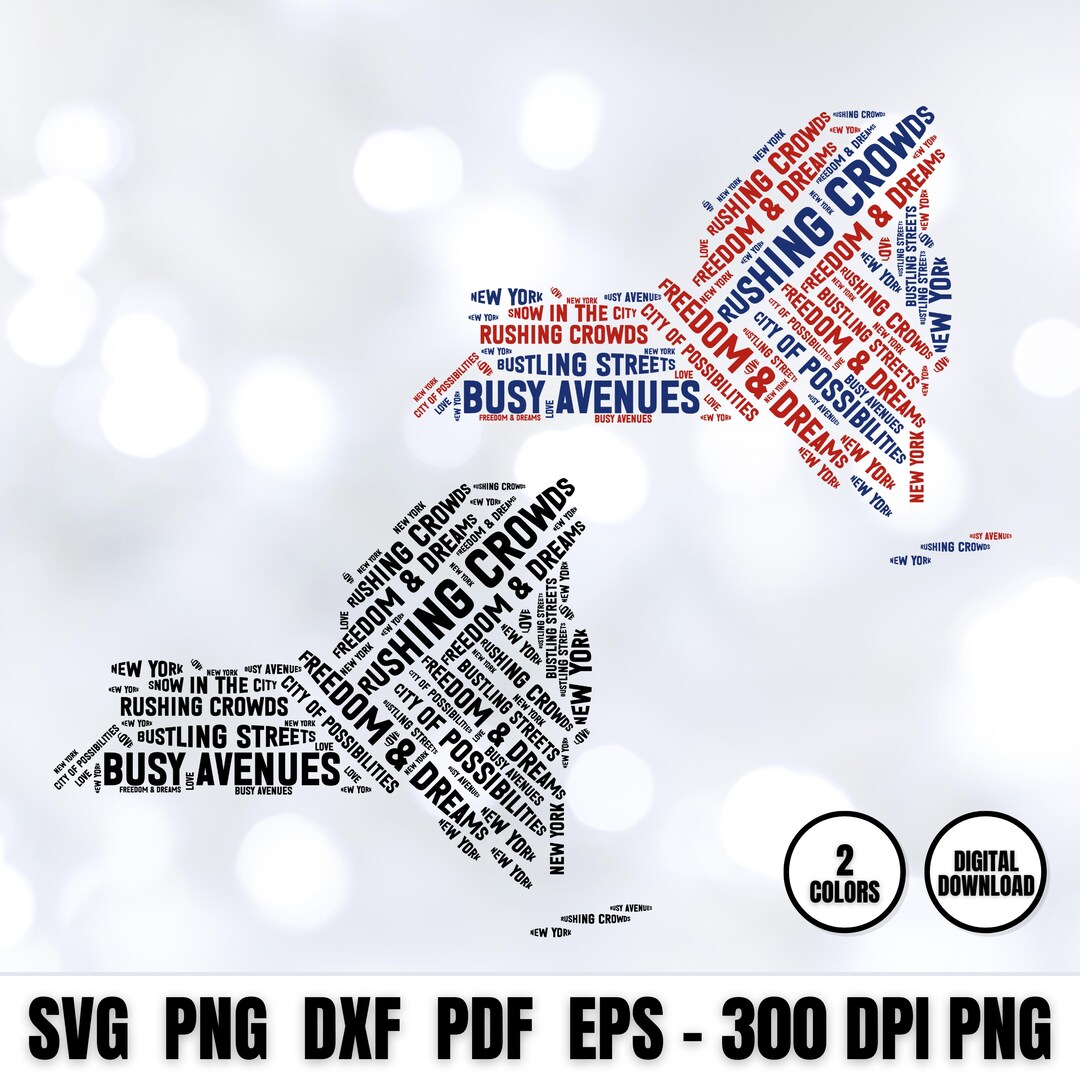 New York Word Art Svg, New York Typography Map, Usa State City Svg ...