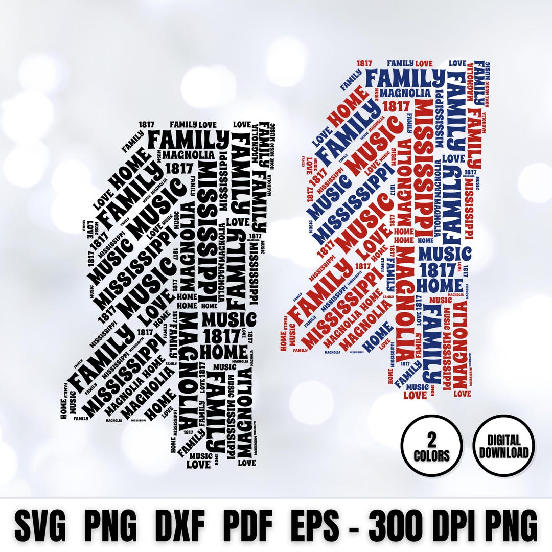 Mississippi Word Cloud SVG | Mississippi State Clipart, Typography Art ...