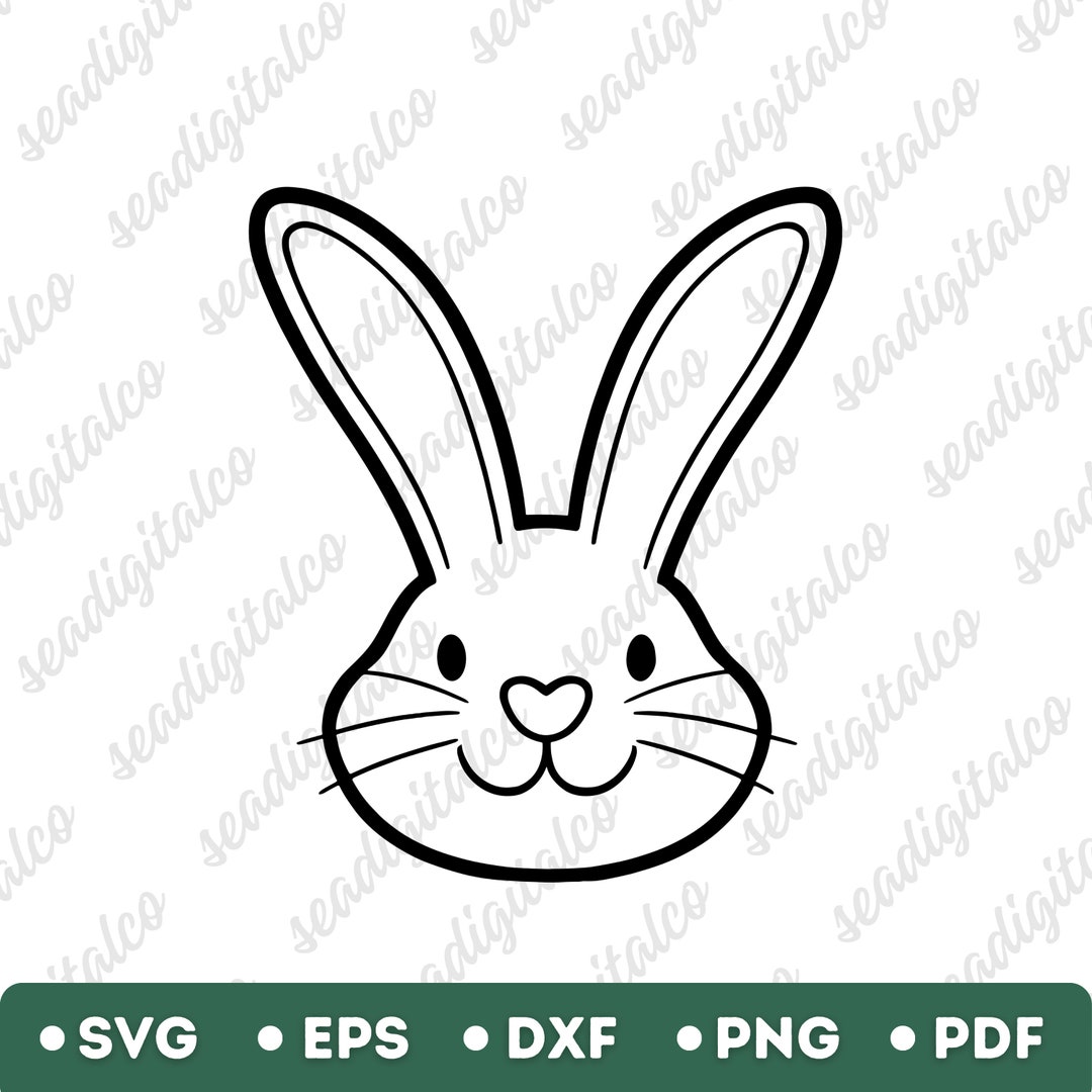 Bunny Face SVG, Easter Bunny SVG, Bunny Head SVG, Cute Easter Bunny Svg ...