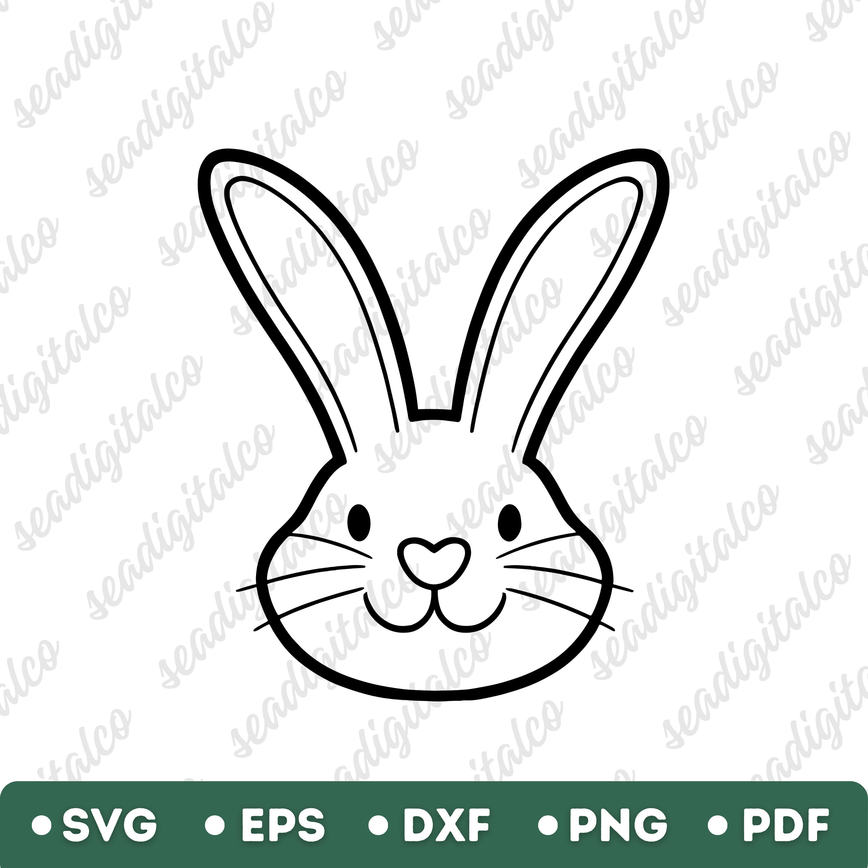 Bunny Face SVG, Easter Bunny SVG, Bunny Head SVG, Cute Easter Bunny Svg ...