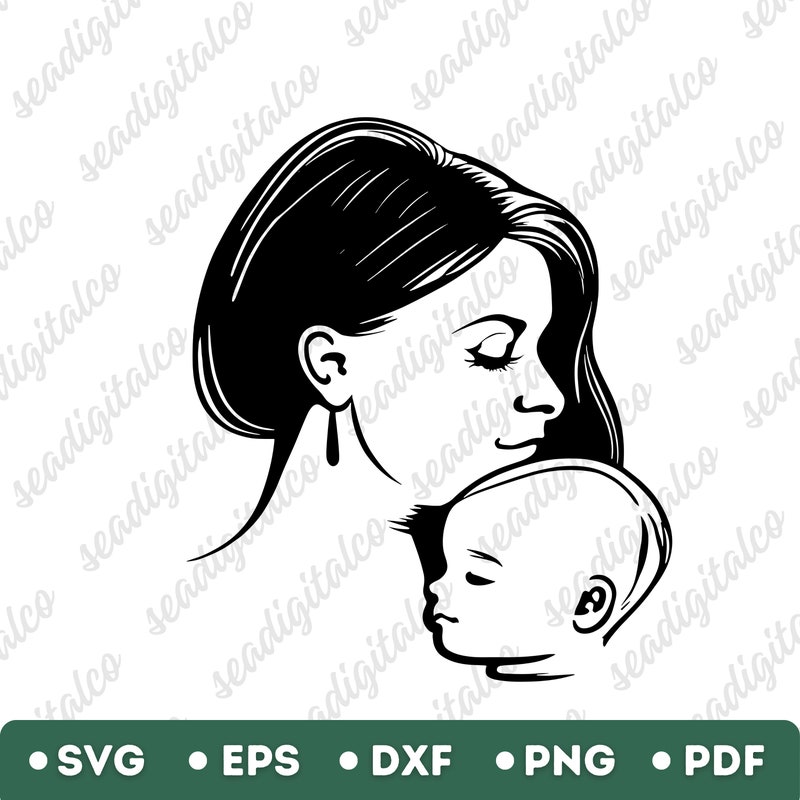 Mother and Child Svg - Etsy