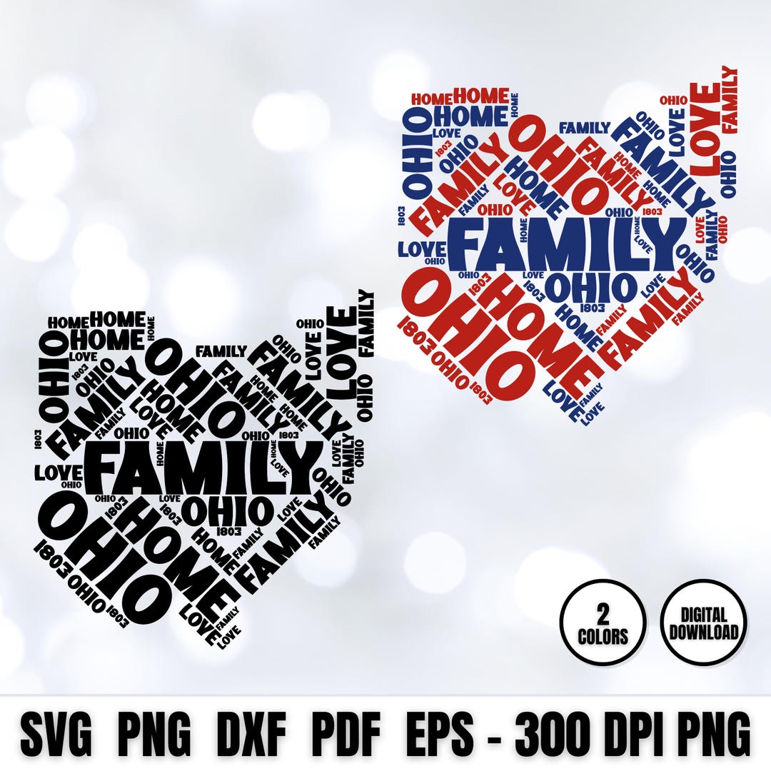 Ohio Word Art SVG, Ohio State Map Typography Design, Ohio Outline Cut ...
