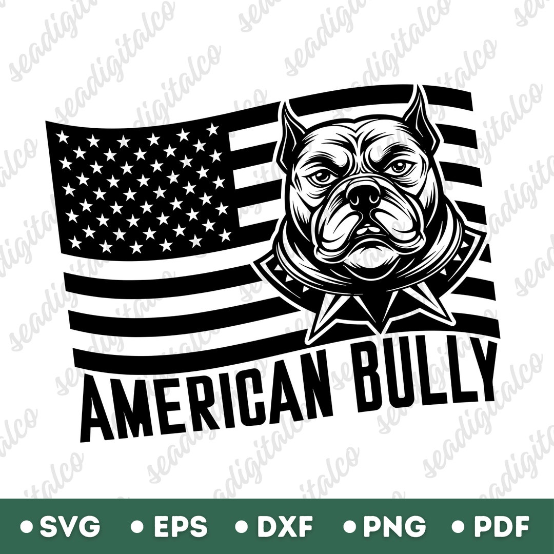 US Flag Bully SVG, American Bully Svg, Pitbull Svg, Pitbull Vector ...