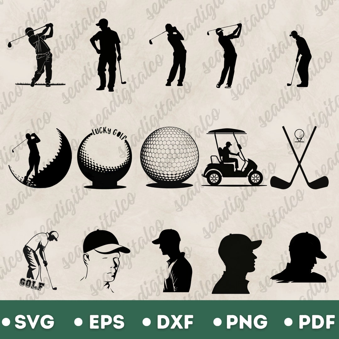 Golf Svg Bundle, Golfer Svg, Golfing SVG, Golf Ball Svg, Golf Club Svg ...